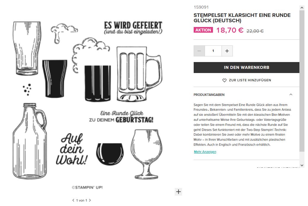 Eine Runde Glück - Männerkarte 15 September - Stempeltier